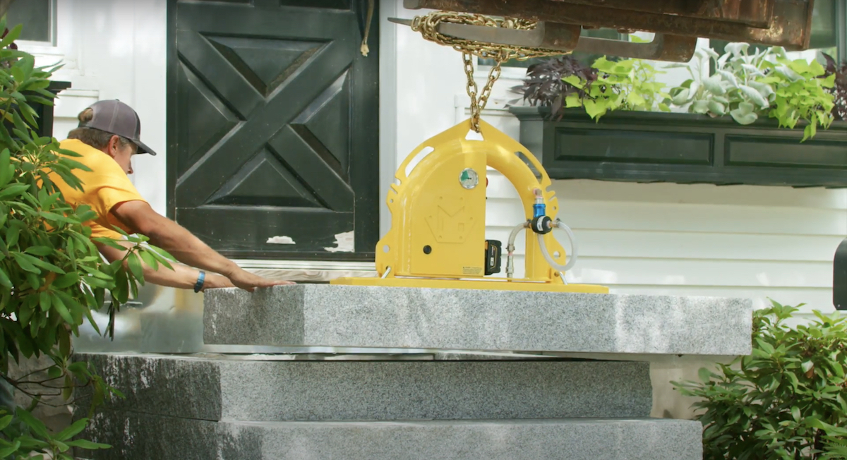 Concrete Front Steps Makeover Using Granite Entry Steps - Polycor Inc.