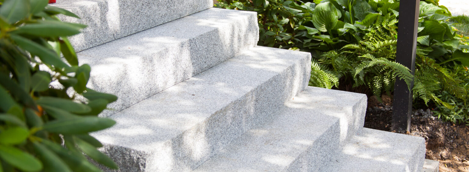 Concrete Front Steps Makeover Using Granite Entry Steps - Polycor Inc.