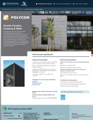 EPD Granite Facades, Cladding and Walls - Polycor Inc.