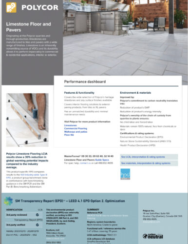EPD Limestone Floor and Pavers - Polycor Inc.