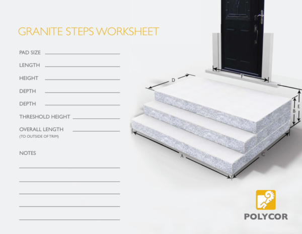 Granite Step Worksheet Installation Guide - Polycor Inc.