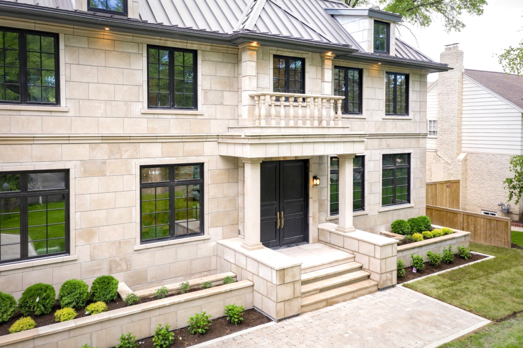 Smooth Limestone Building