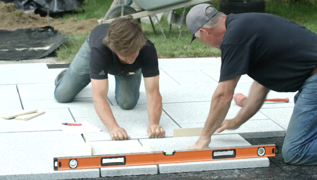 How To Install A Granite Slab Paver Patio In Half The Time With EZ Base ...