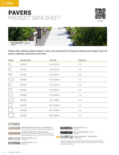 Pavers Product Sheet - Polycor Inc.