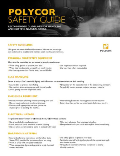 Polycor Safety Guide - Polycor Inc.