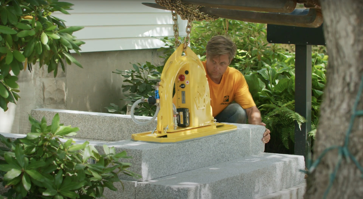 Concrete Front Steps Makeover Using Granite Entry Steps - Polycor Inc.