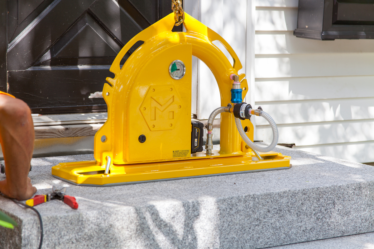 Concrete Front Steps Makeover Using Granite Entry Steps - Polycor Inc.
