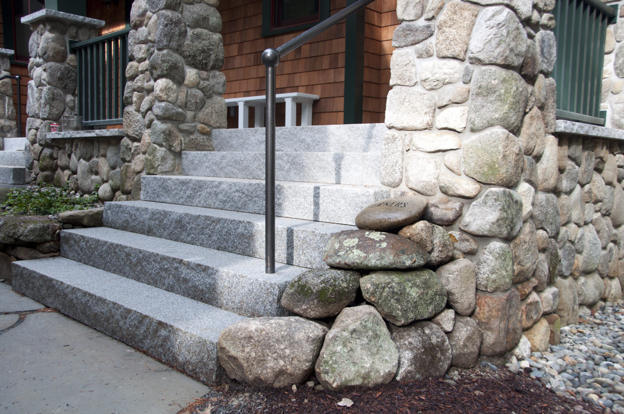 Concrete Front Steps Makeover Using Granite Entry Steps - Polycor Inc.