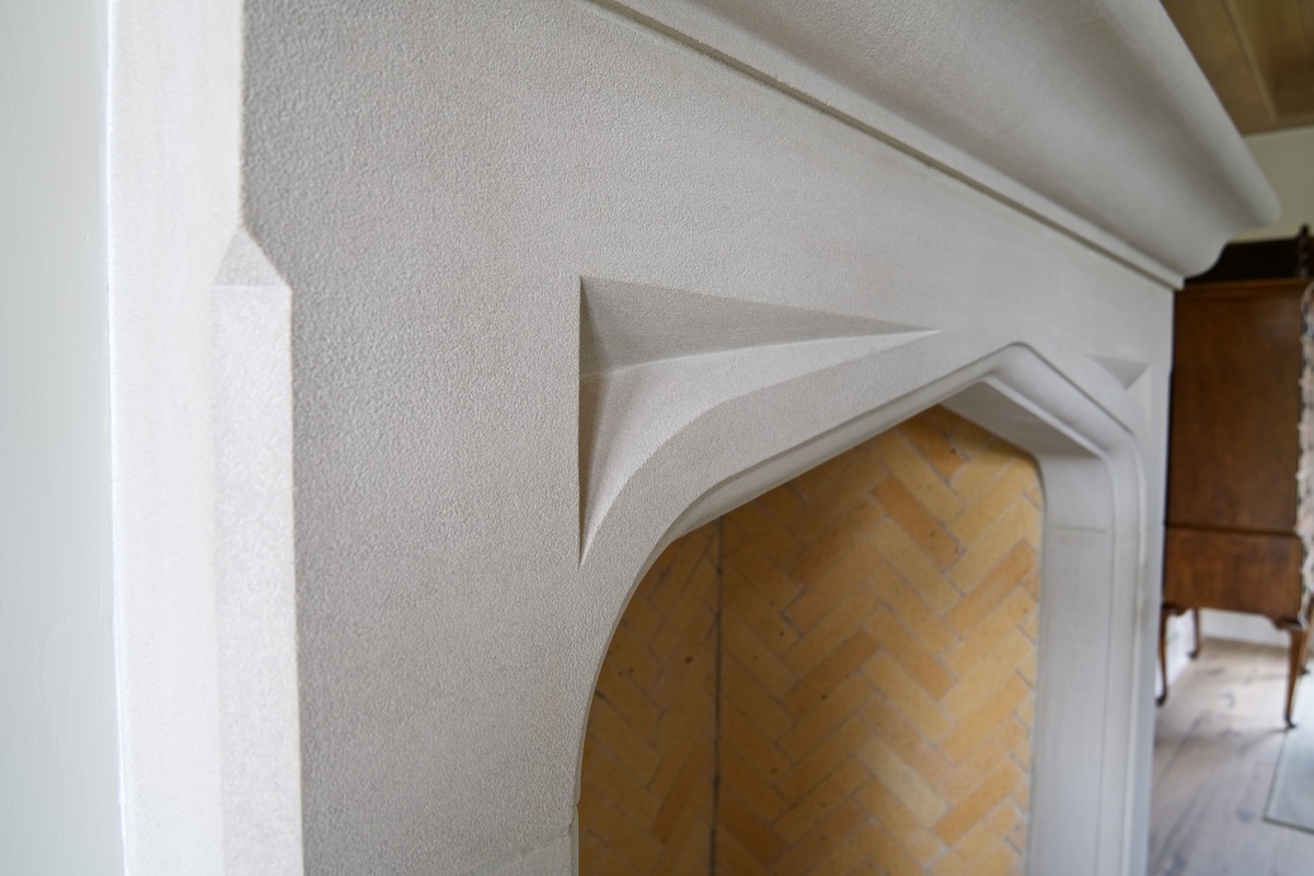 Carved Classical Limestone Fireplace - Polycor Inc.