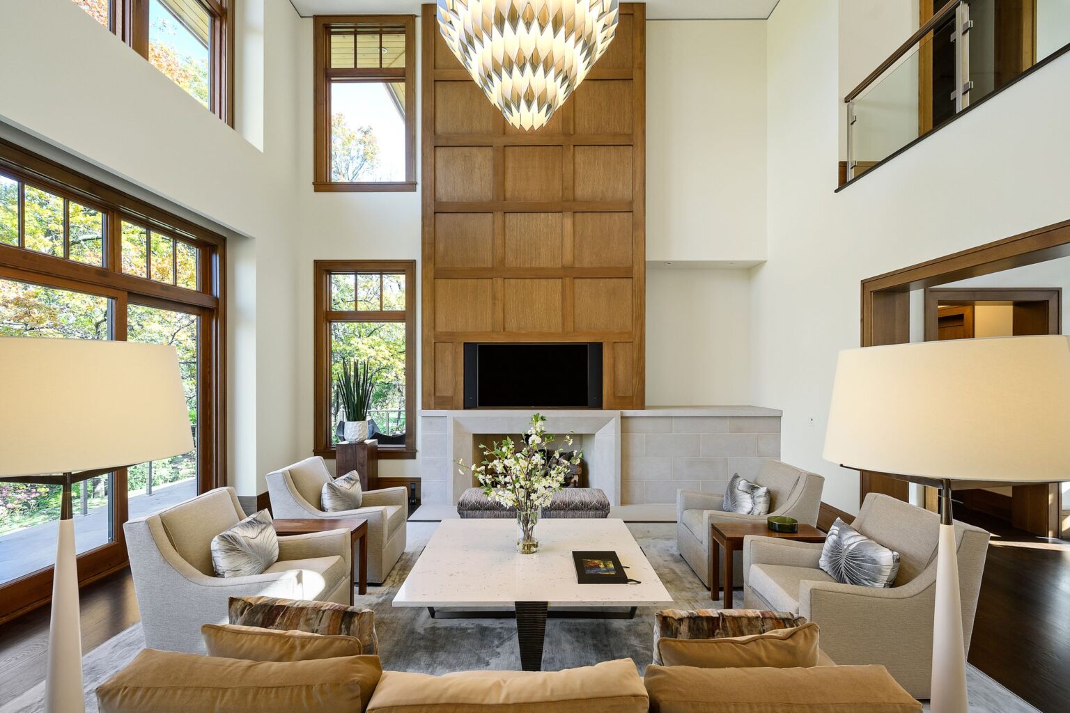 Sleek Built-In Limestone Fireplace - Polycor Inc.